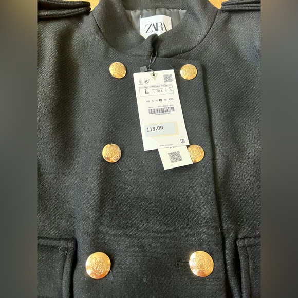 Zara | Jackets & Coats | Zara Gold Buttons Wool Jacket | Poshmark